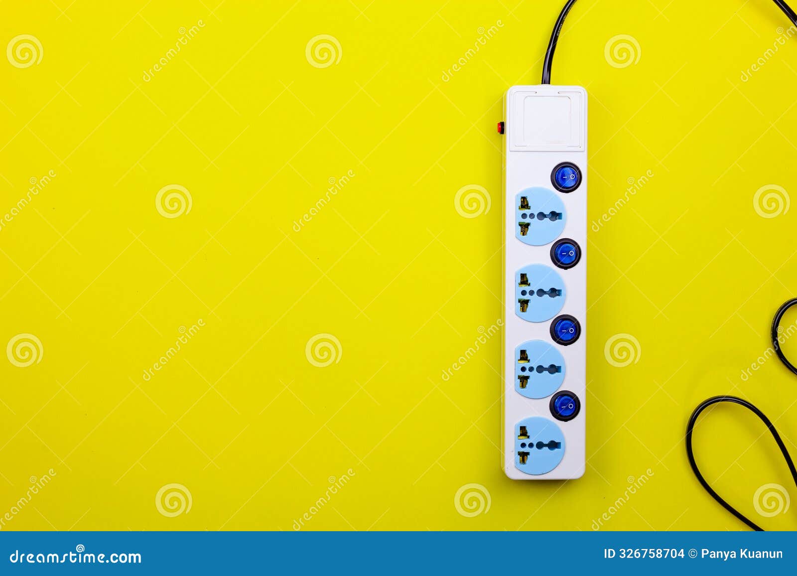 Electric Power Socket and Plug on Yellow Paper Background Stock Photo ...