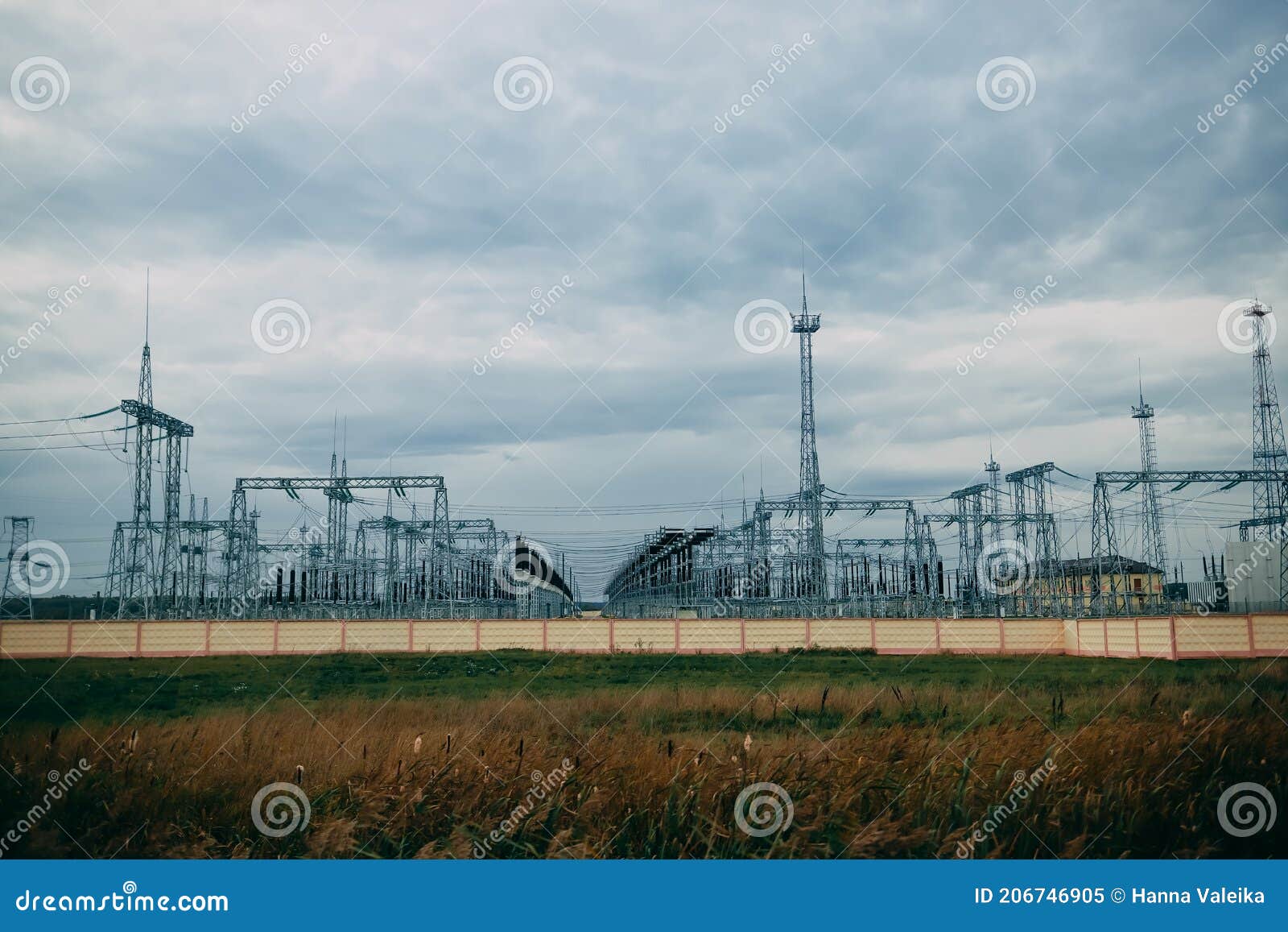 Electric Power Station High Voltage Power Grid Substation Stock Image ...