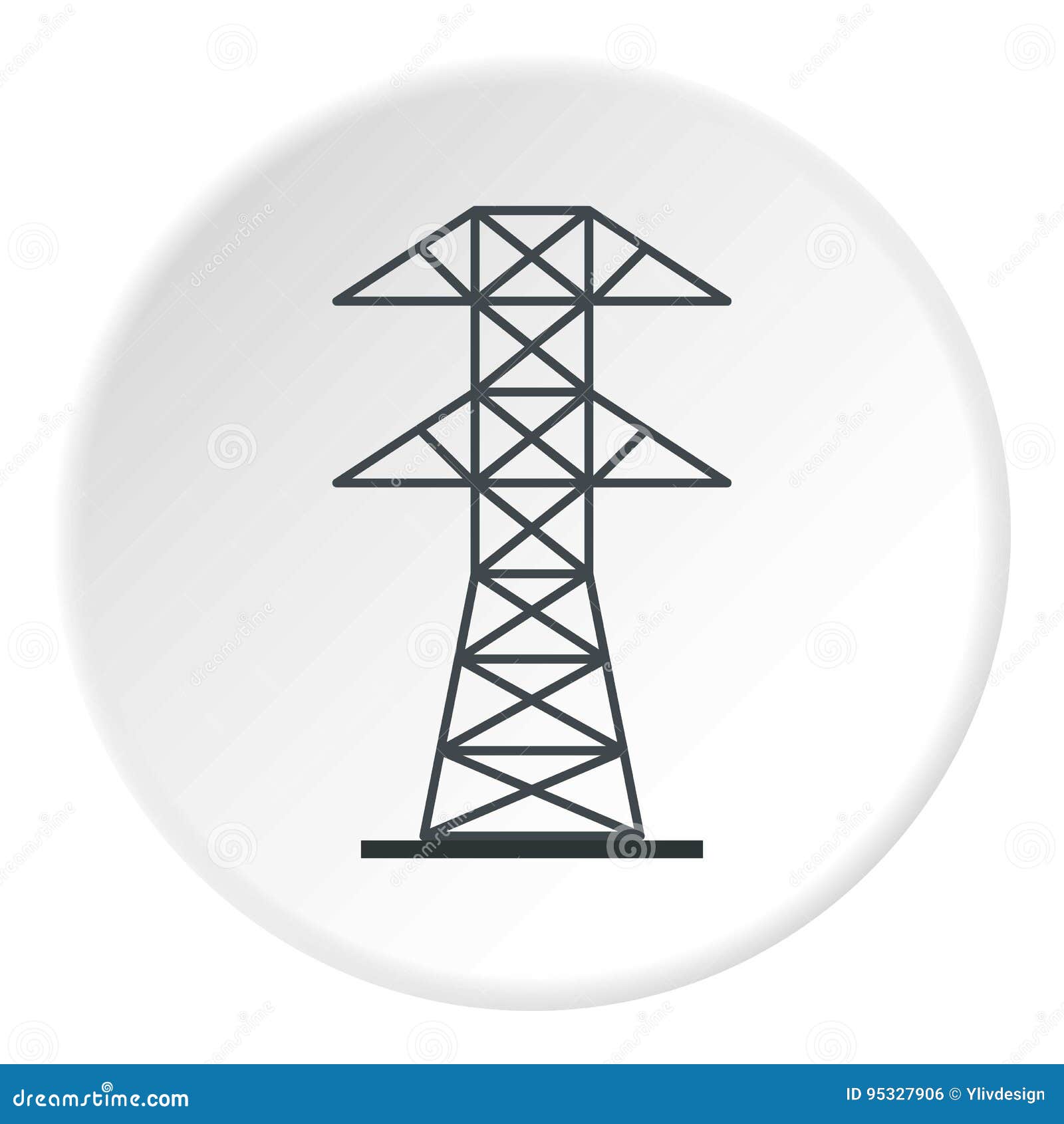 Electric Power Station Icon Circle Stock Vector - Illustration of ...