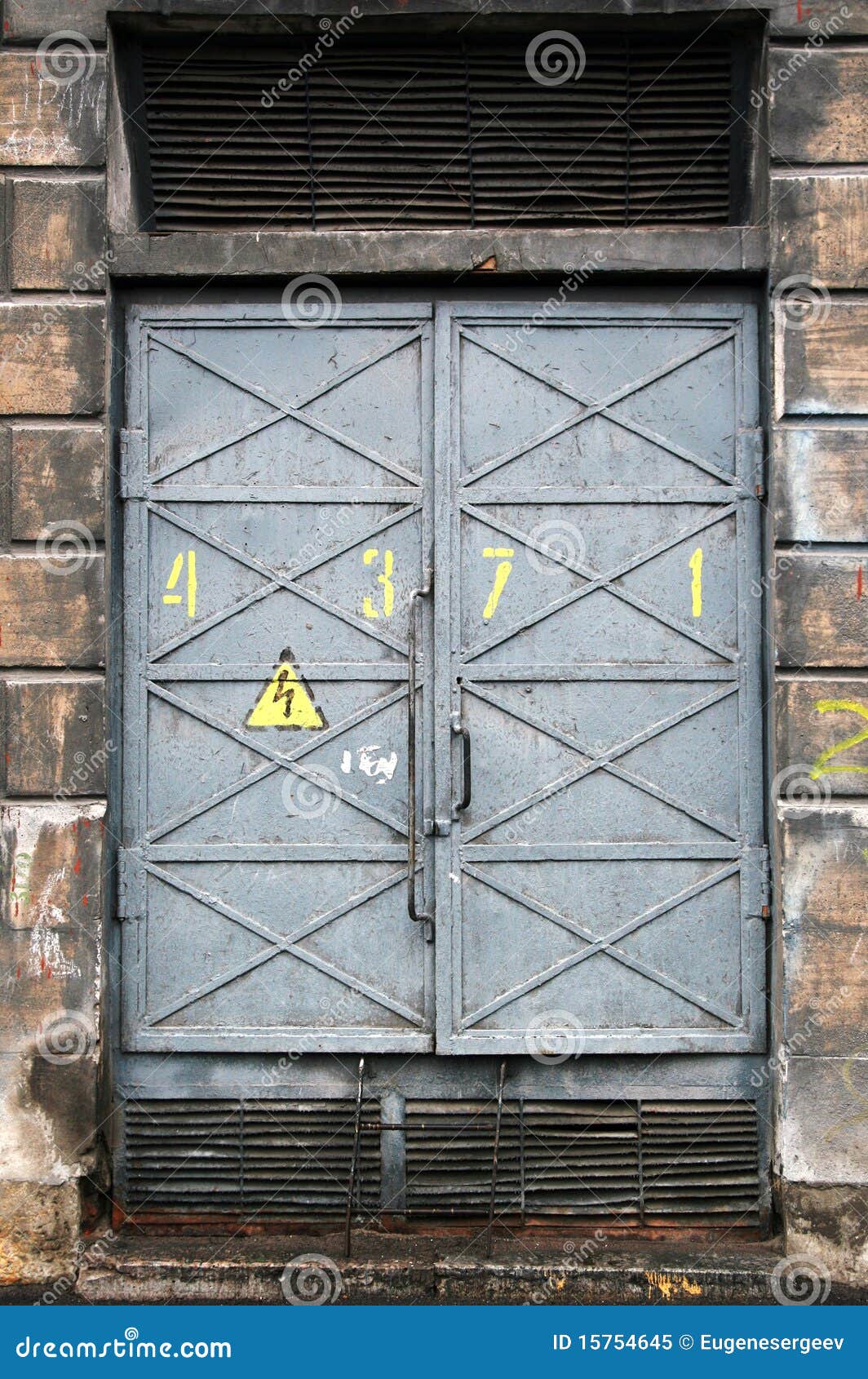 Electric Power Substation Gate Stock Image - Image of attention ...