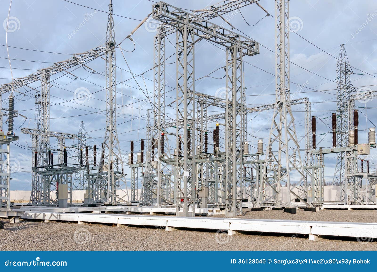 Electric power substation stock photo. Image of family - 36128040