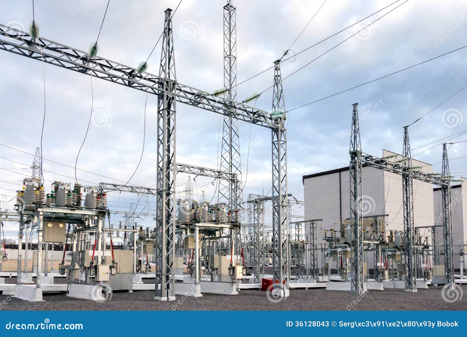 Electric power substation stock image. Image of line - 36128043