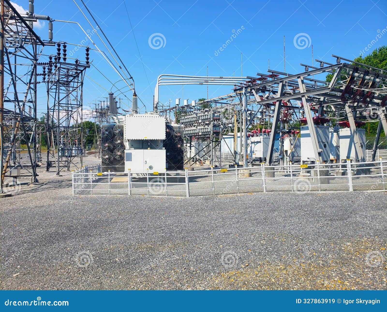 Electric Power Substation, High-voltage Transformer of High Electrical ...