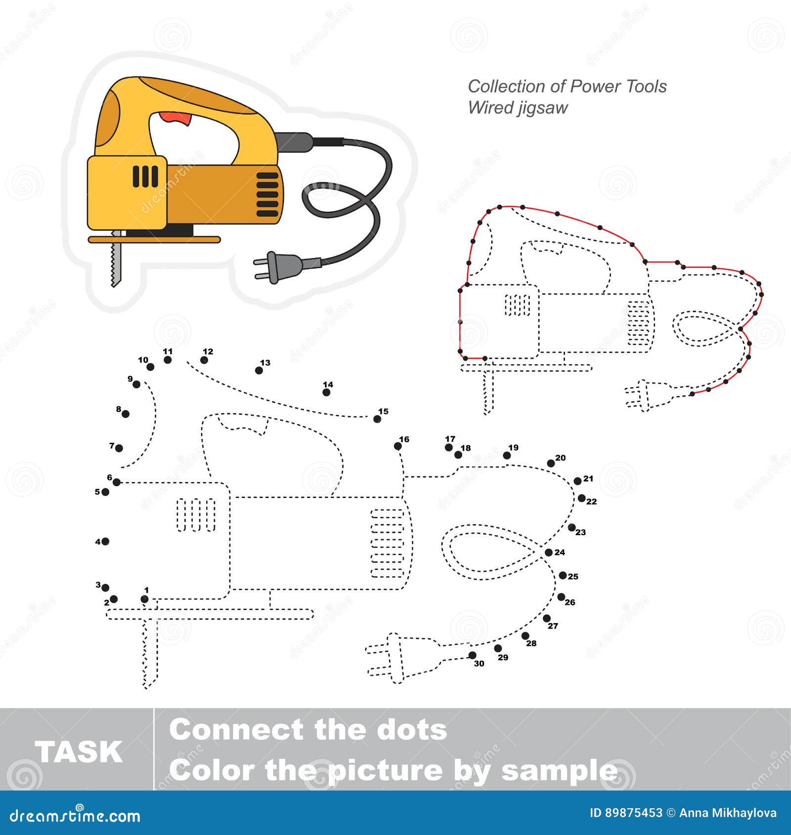 Electric Power Tool. Engine Tools. Vector Numbers Game. Stock Vector ...