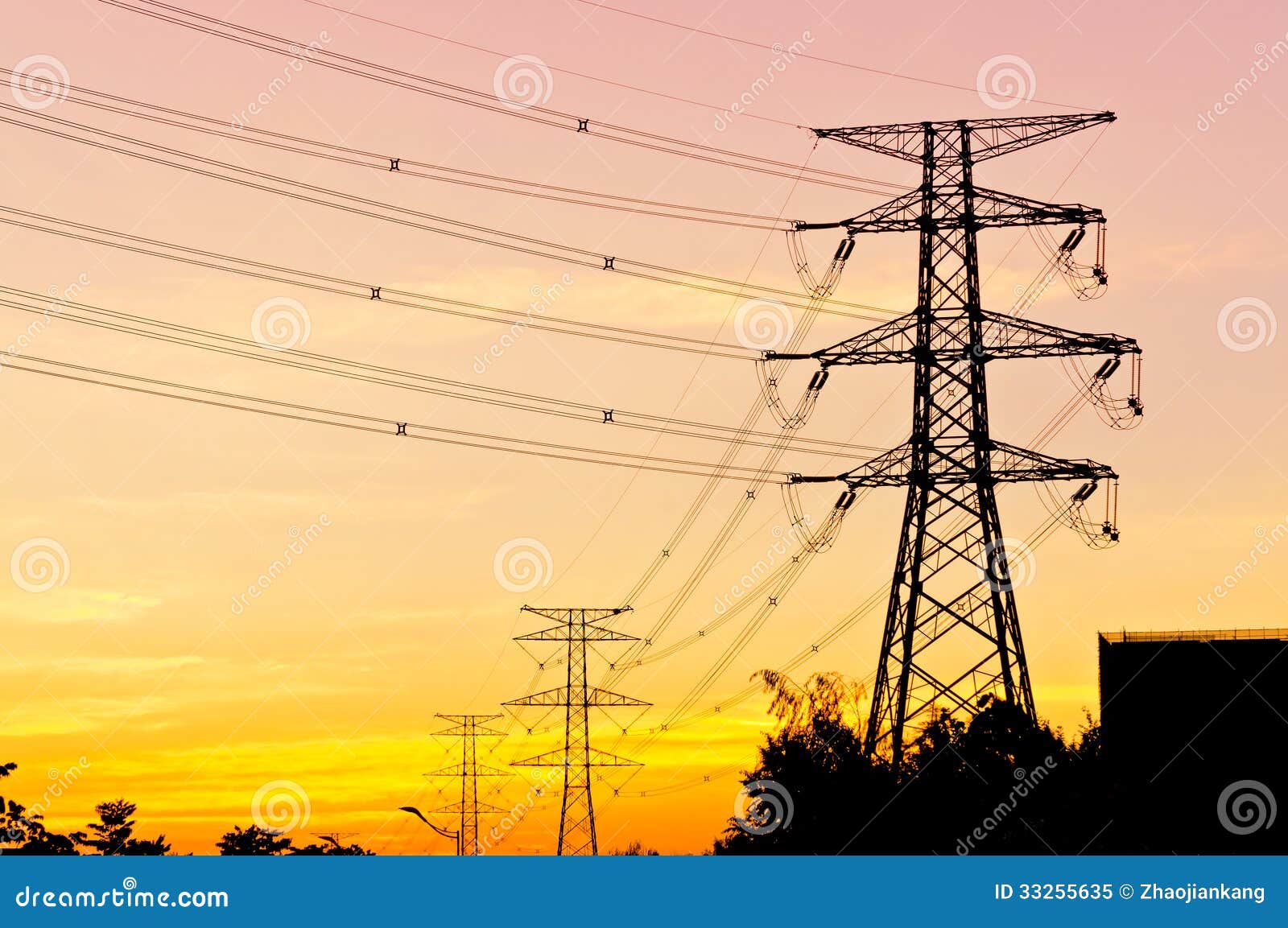 Electric Power Tower in the Evening Stock Image - Image of nature ...