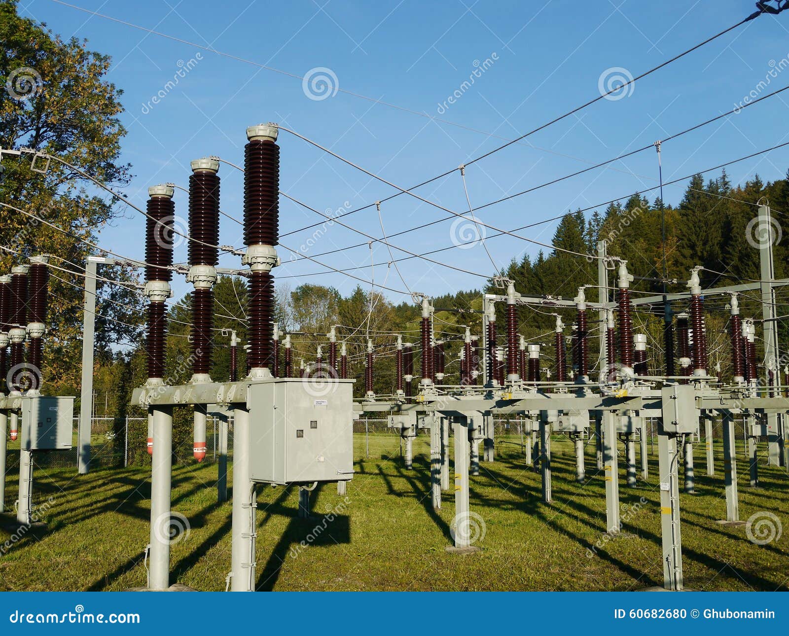 Electric Power Transformation Substation Stock Photo - Image of modern ...
