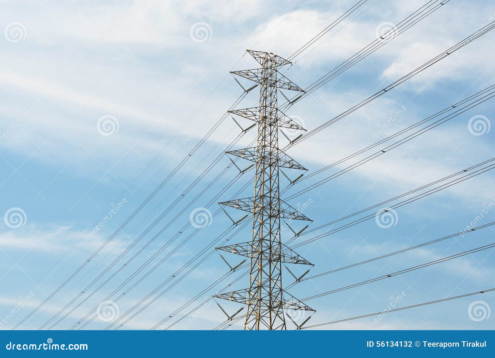 Electric Power Transmission Lines Stock Photo - Image of supply ...