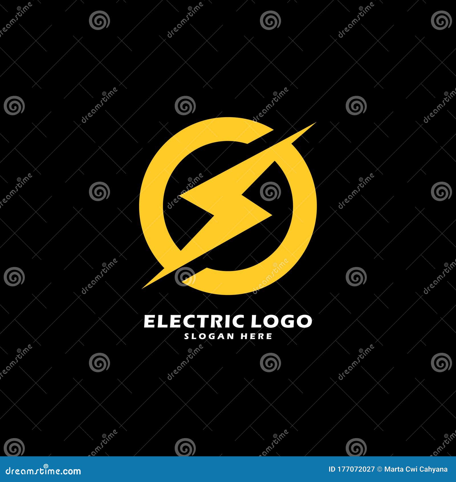 Electric Power Vector Logo Design Element Stock Vector - Illustration ...