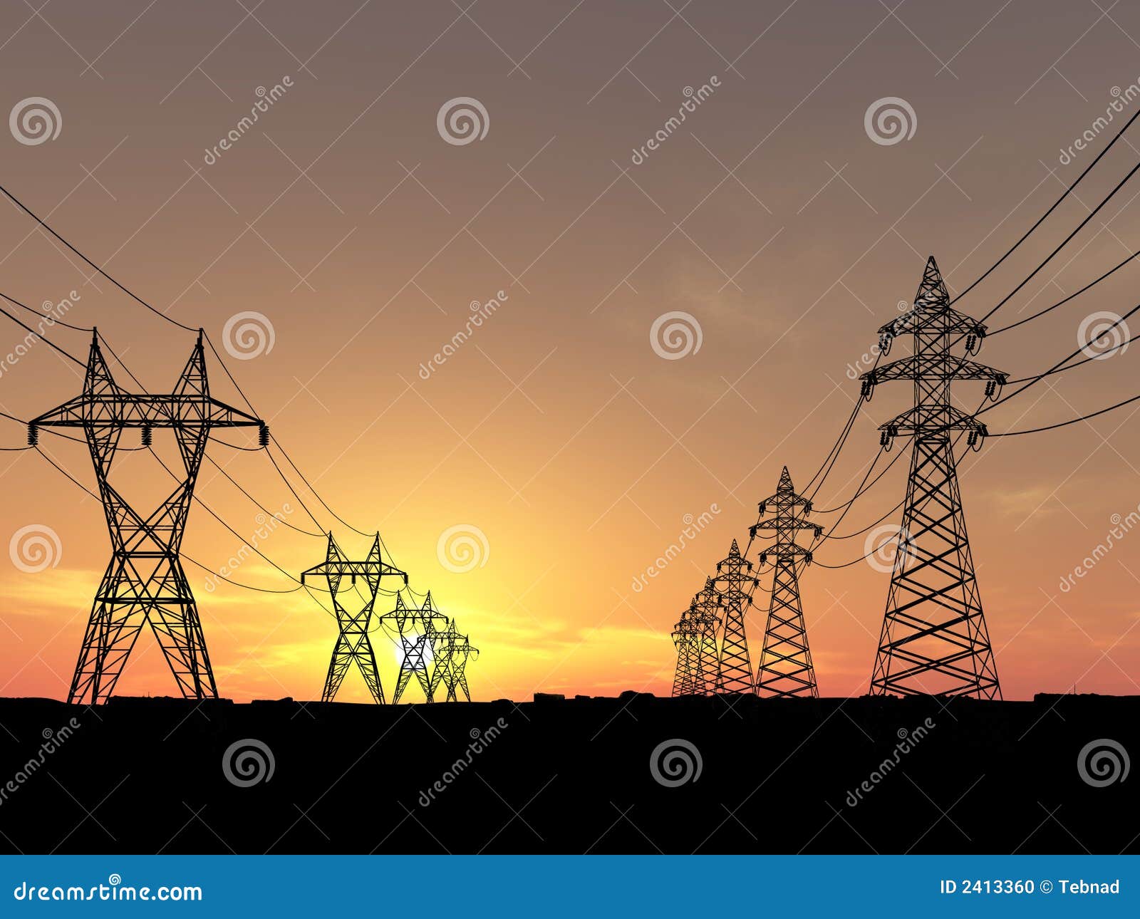 Electric powerlines stock photo. Image of insulators, power - 2413360