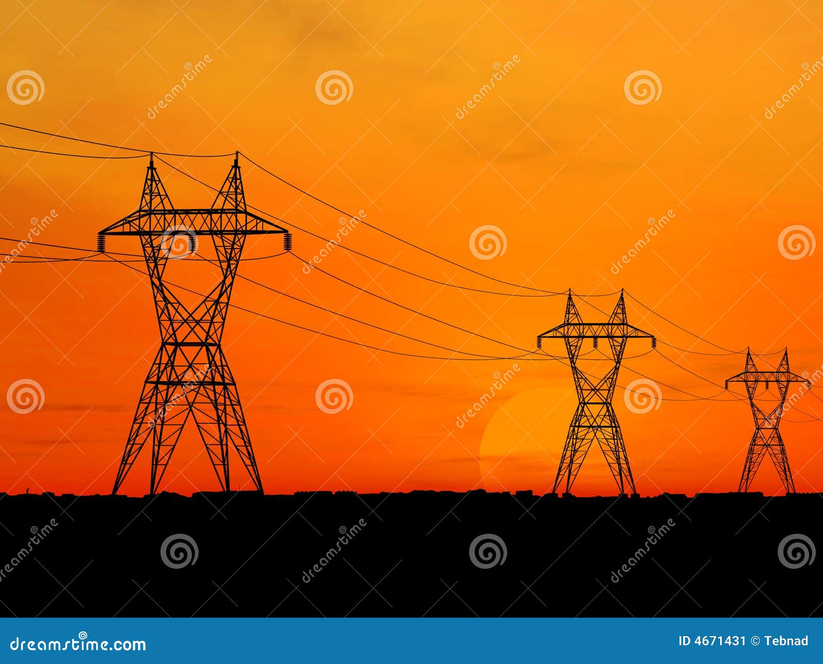 Electric powerlines stock image. Image of engineering - 4671431