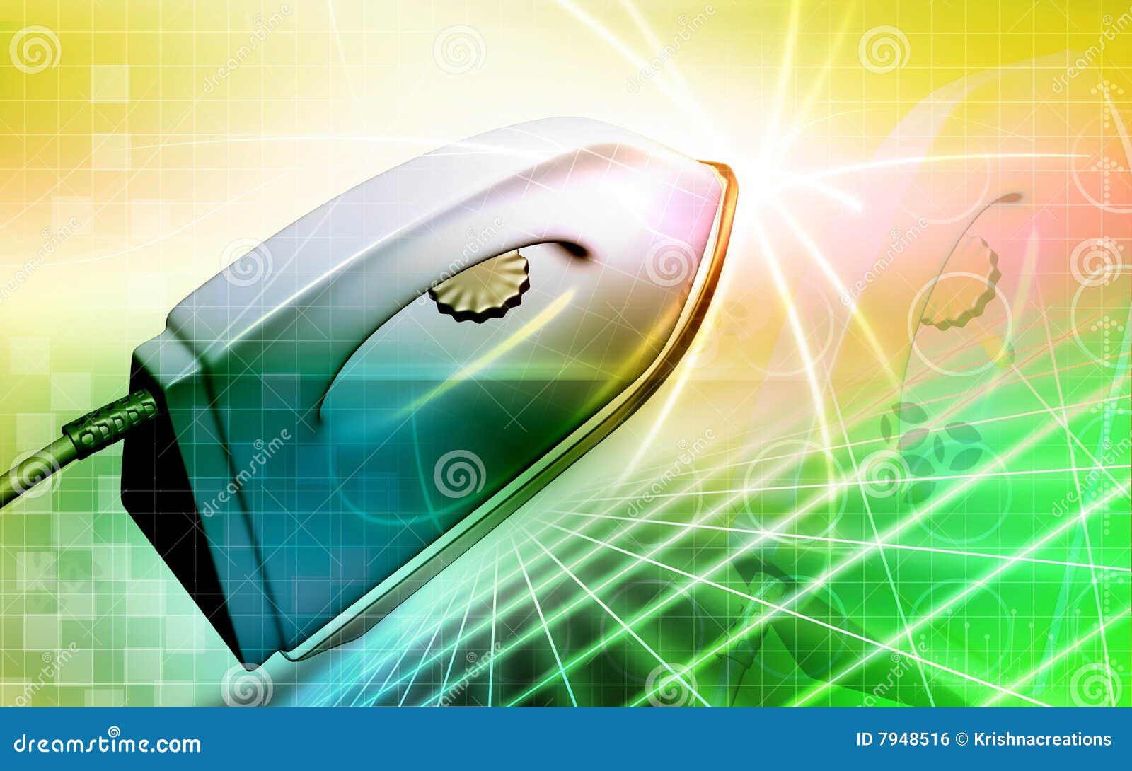 Electric pressing iron box stock illustration. Illustration of ...