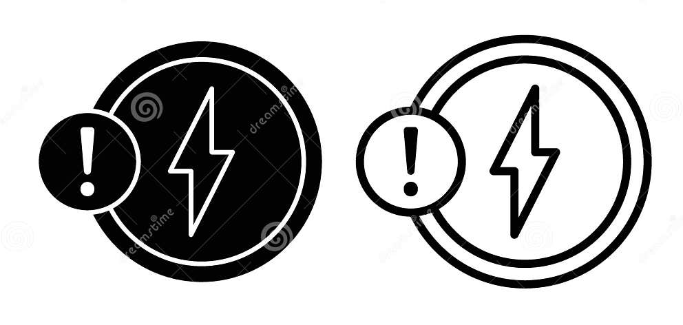 Electric Problem Icon Vector Set on White Background Stock Illustration ...