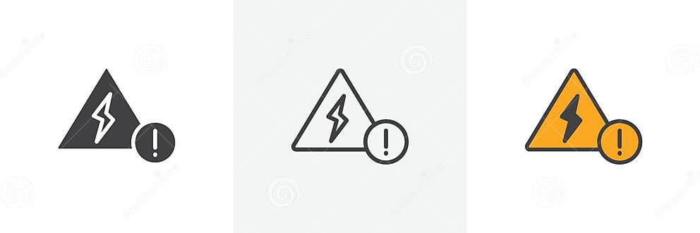 Electric Problem Icon Vector Set on White Background Stock Illustration ...