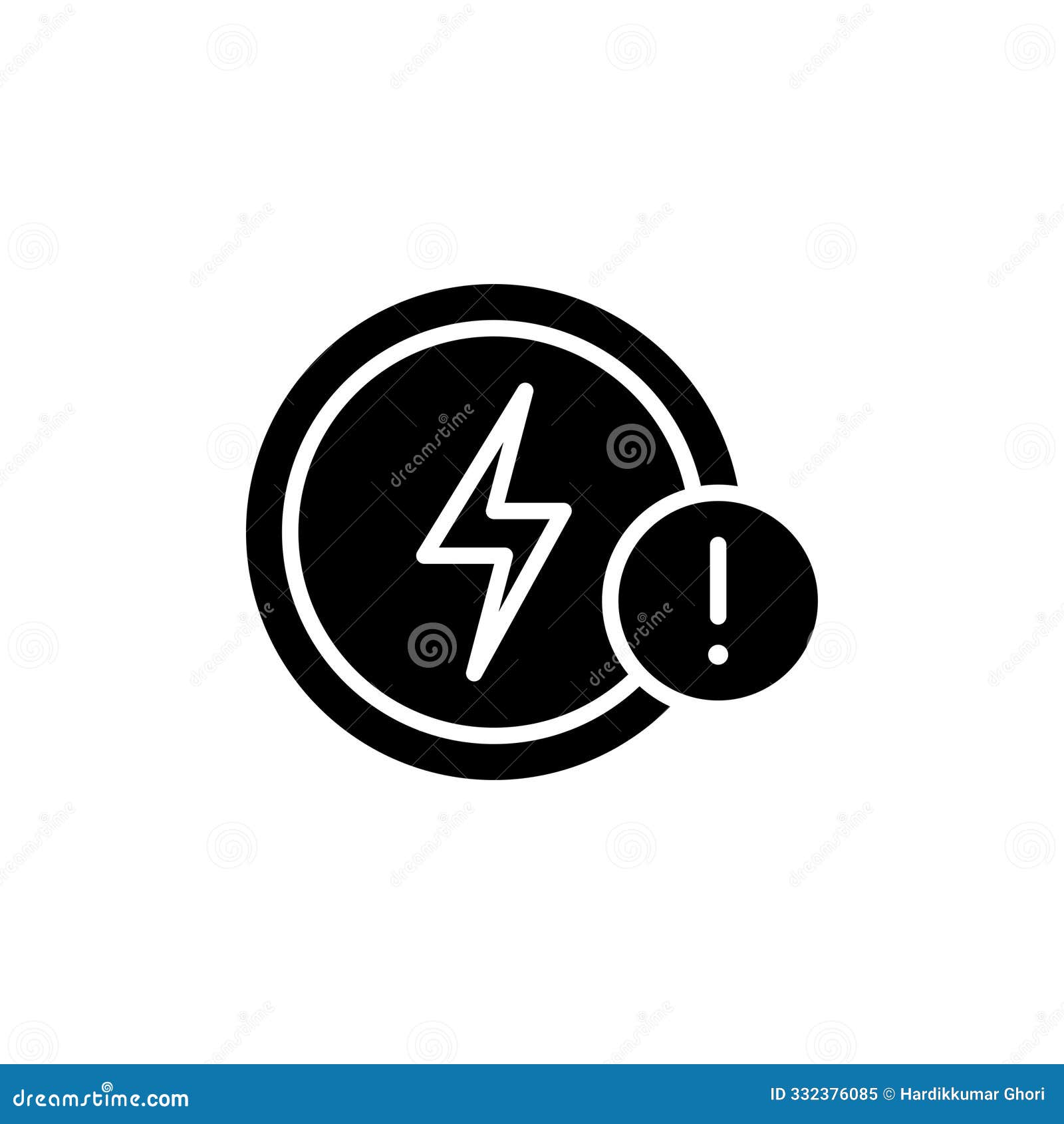 Electric Problem Line Icon Isolated on White Background Stock ...