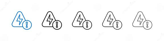 Electric Problem Line Icon Isolated on White Background Stock Vector ...