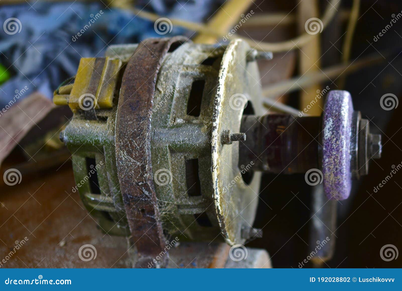 Electric Processing Motor Machine with Round File Stock Photo - Image ...