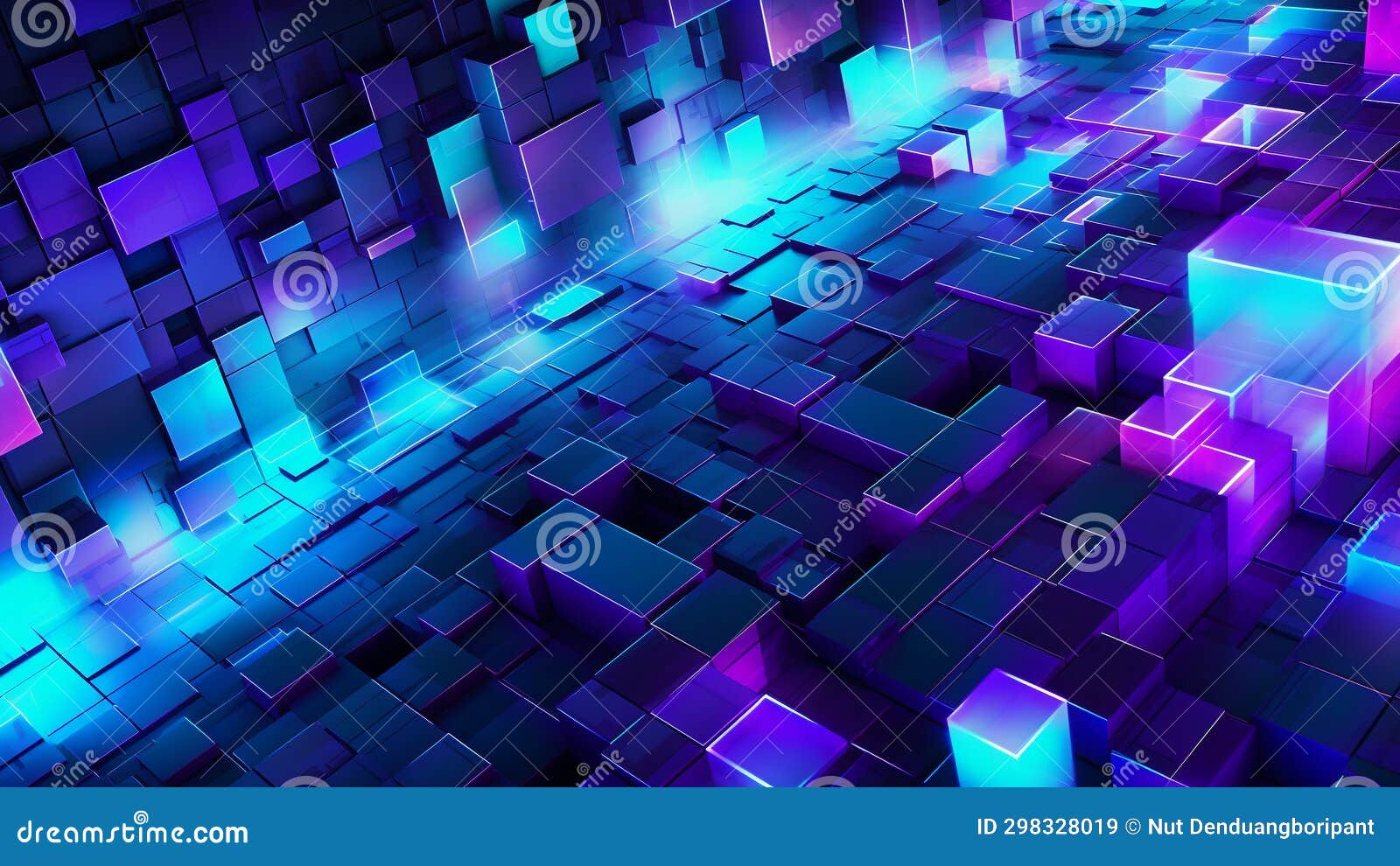 Electric Purple and Laser Blue Digital Pixelation Modern Stock ...