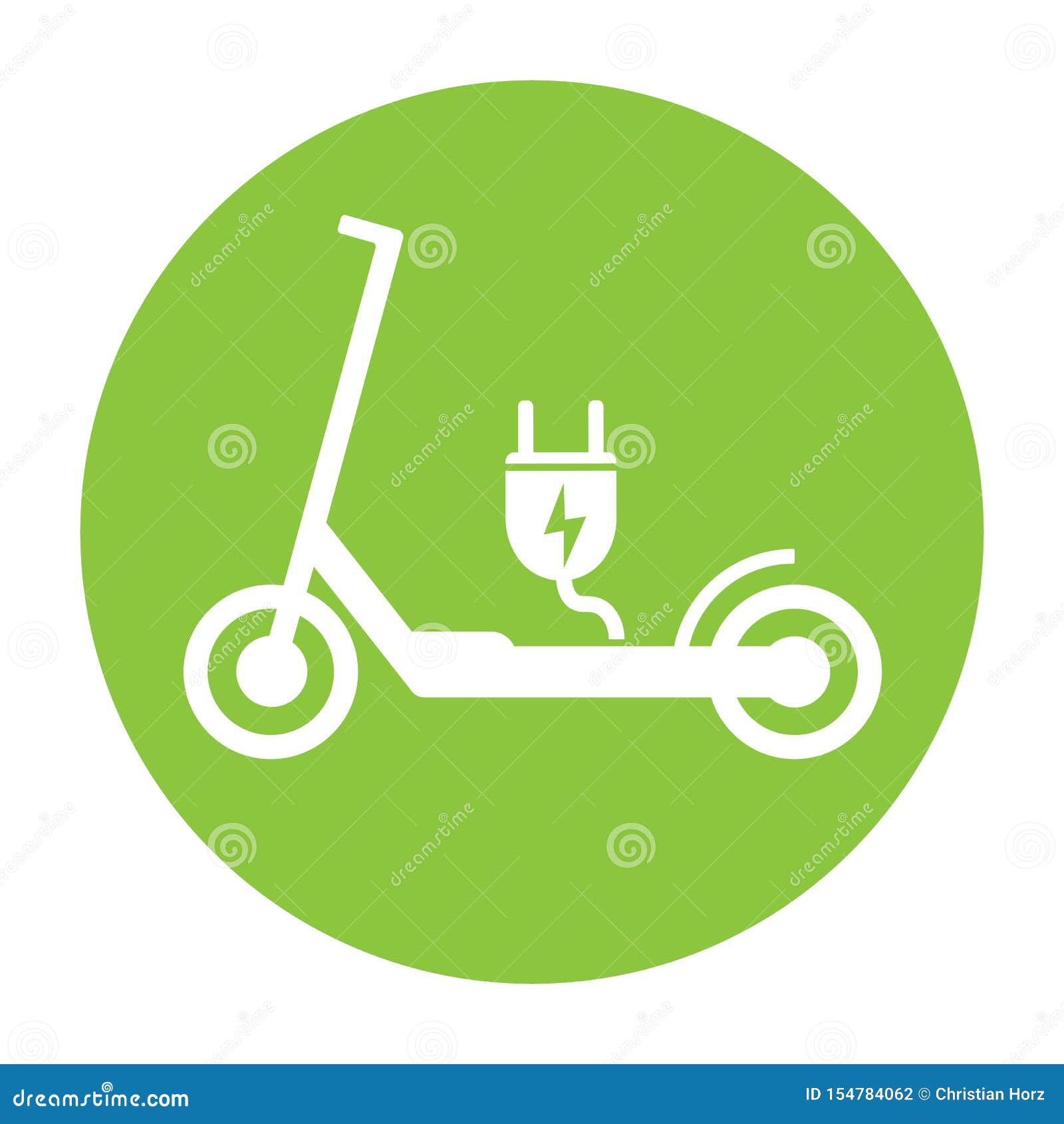 Electric Push Scooter E-scooter Symbol with Plug Stock Vector ...