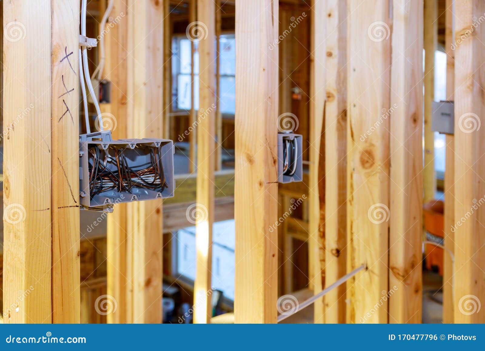 Electric PVC Box Electrical Wires from Electrical Sockets Under the ...