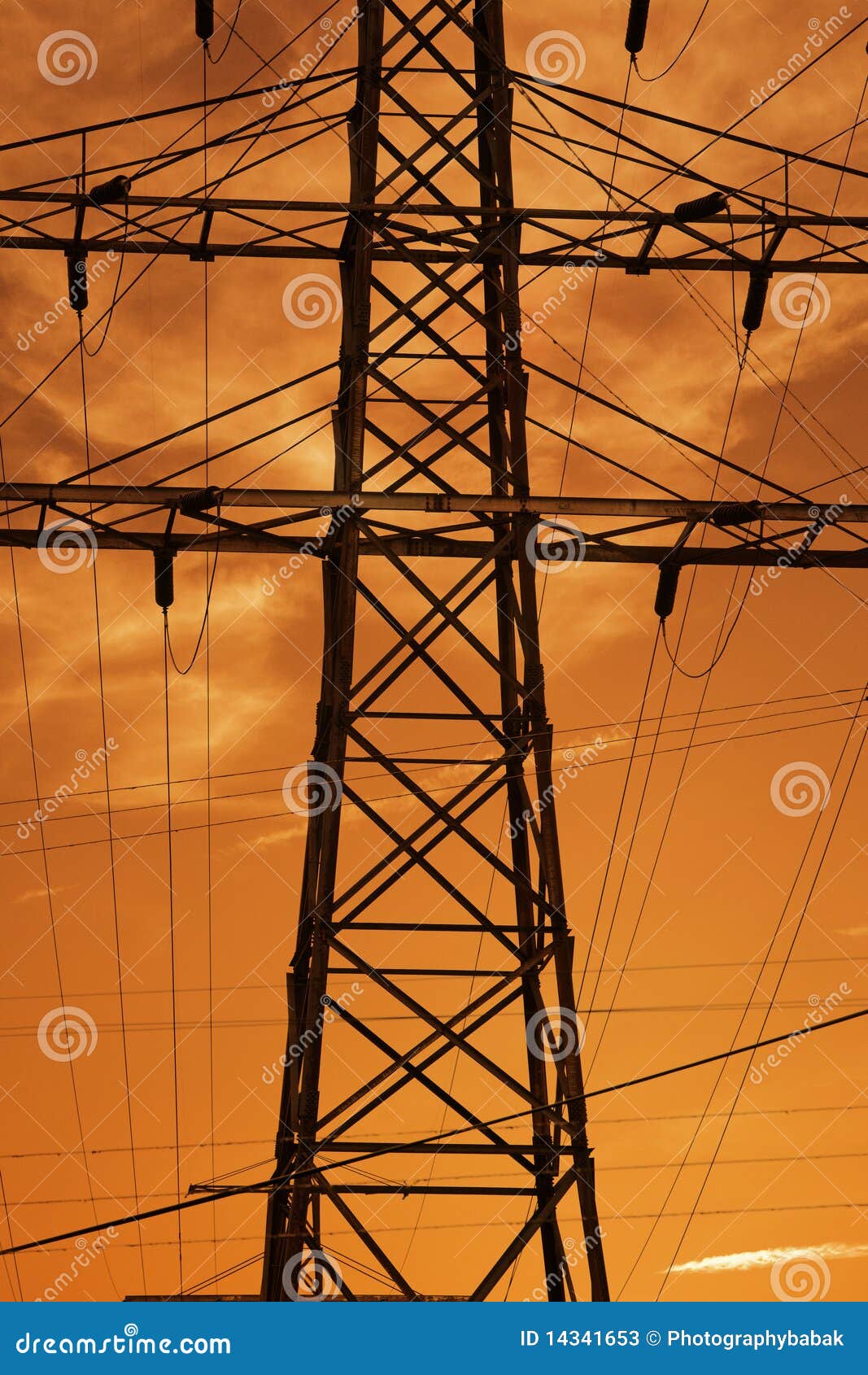 Electric pylon stock image. Image of grid, wires, pylon - 14341653