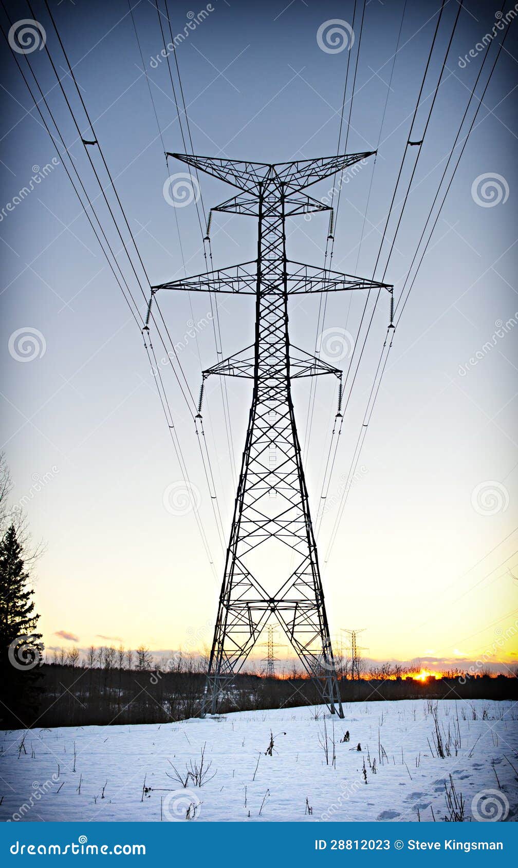 Electric Pylon stock image. Image of slush, current, communication ...