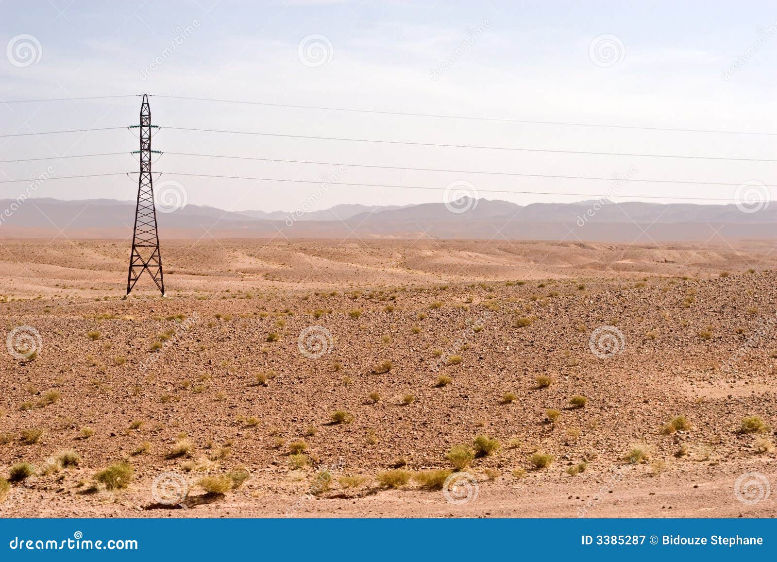 Electric pylon in desert stock image. Image of metal, arid - 3385287