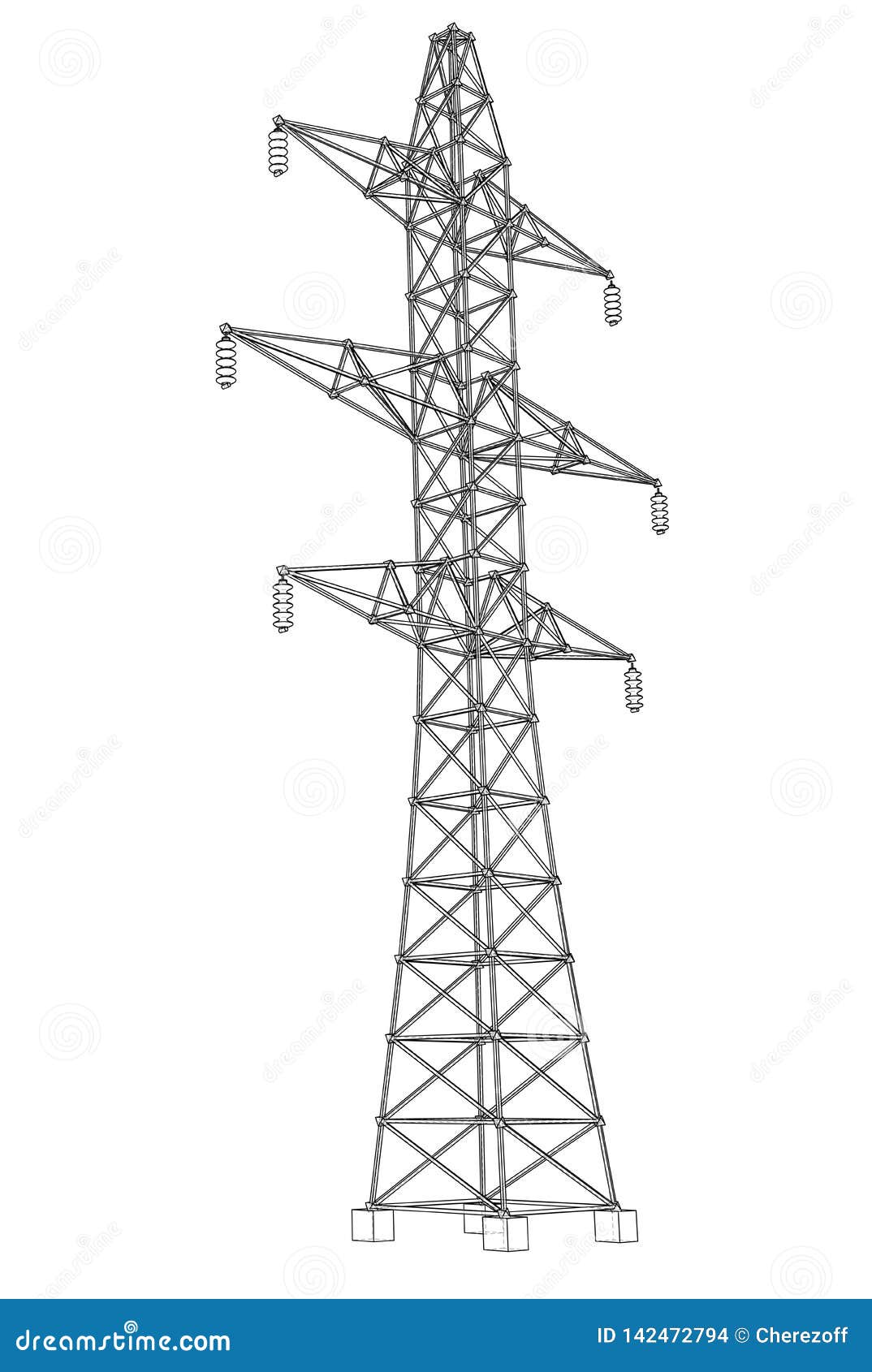 Electric Pylon or Electric Tower Concept. Vector Stock Vector ...