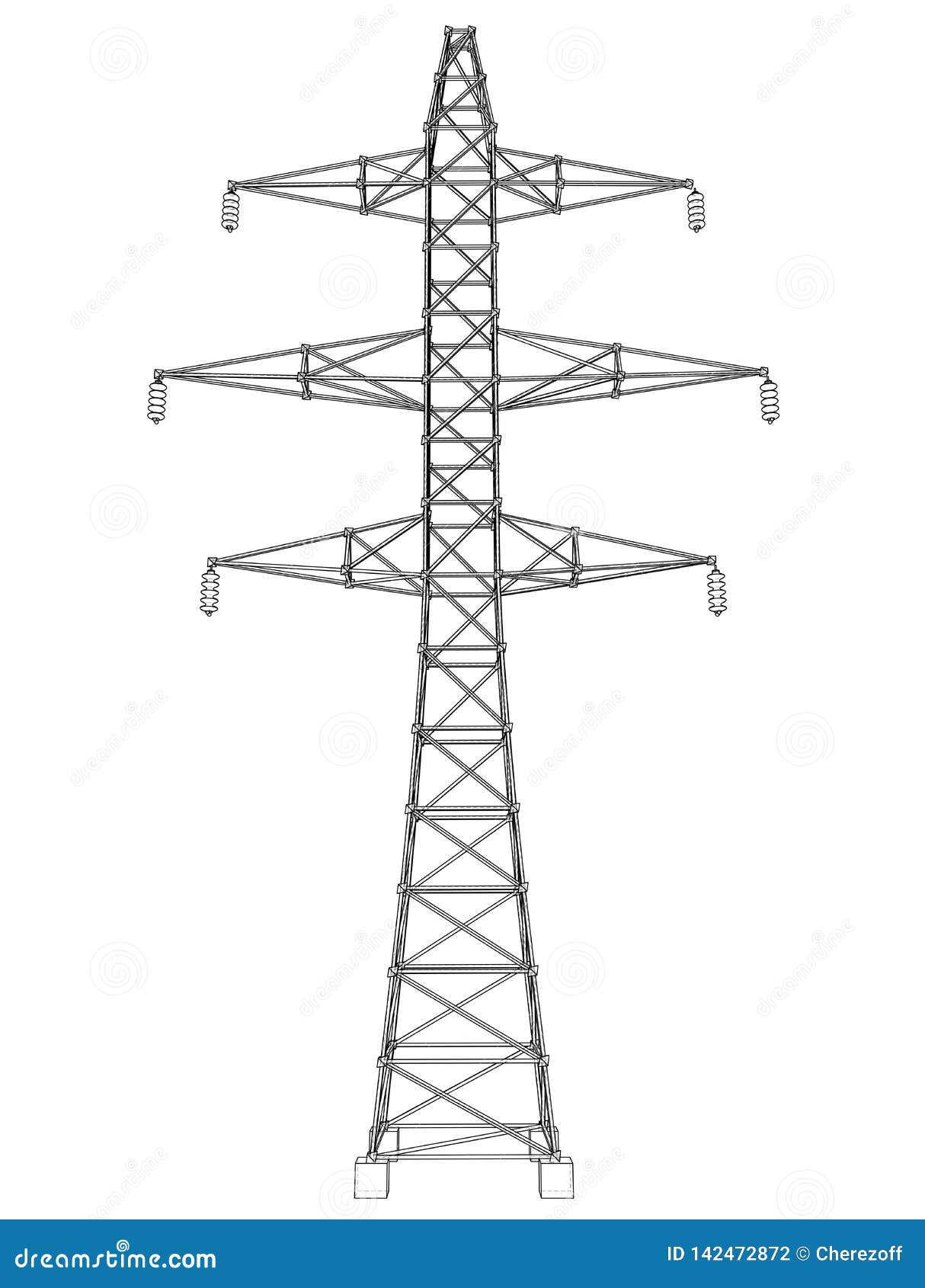 Electric Pylon or Electric Tower Concept. Vector Stock Vector ...