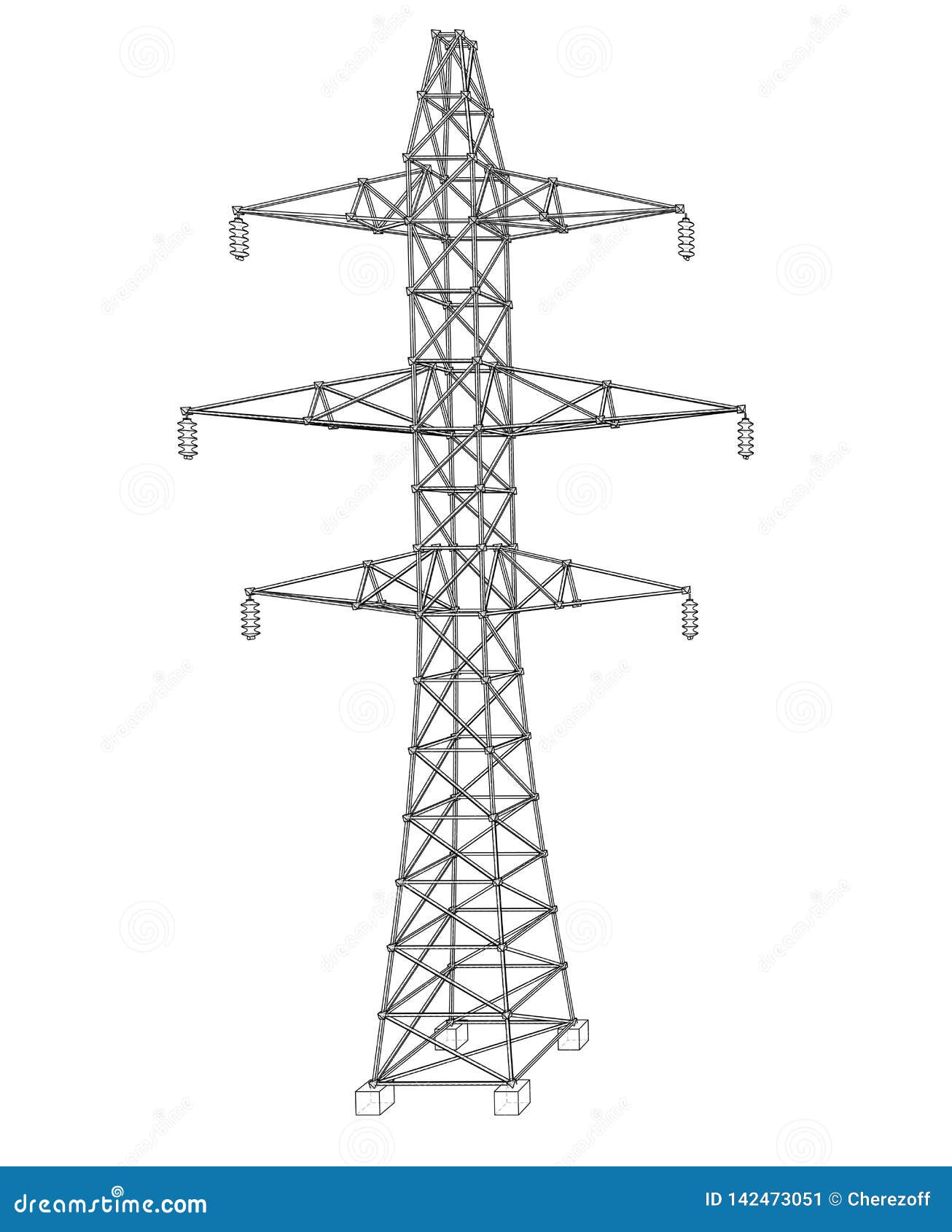 Electric Pylon or Electric Tower Concept. Vector Stock Vector ...