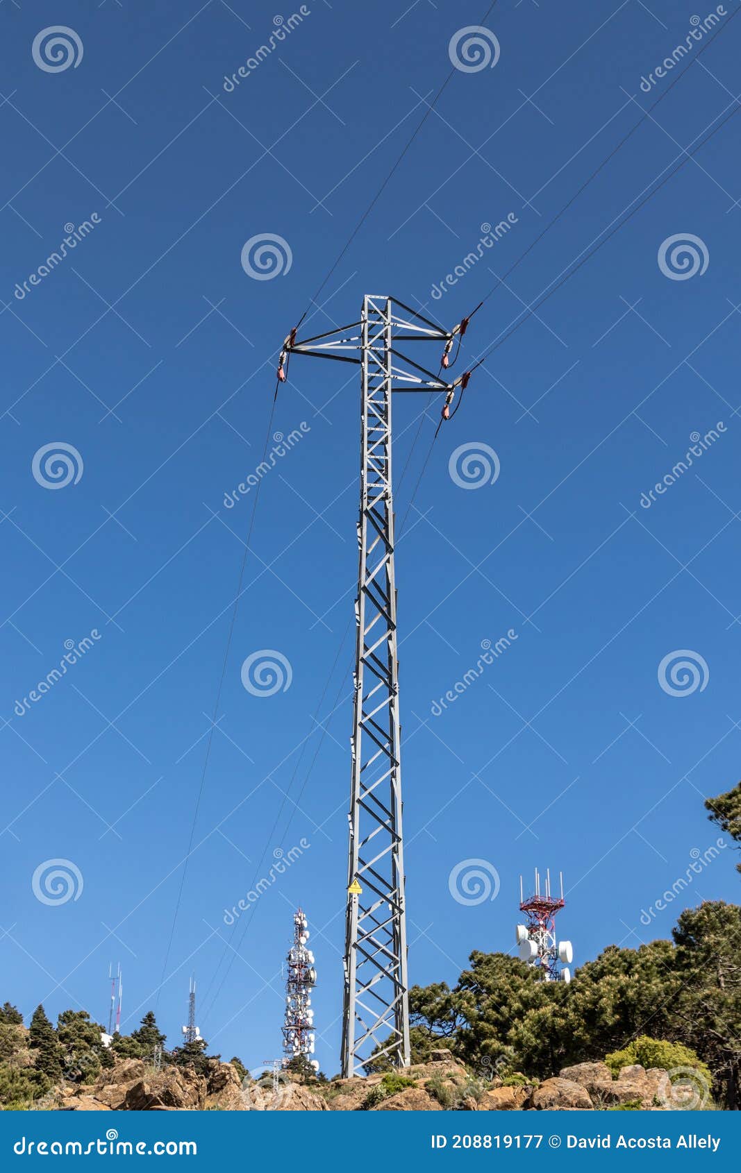 Electric pylon stock image. Image of energetic, beam - 208819177