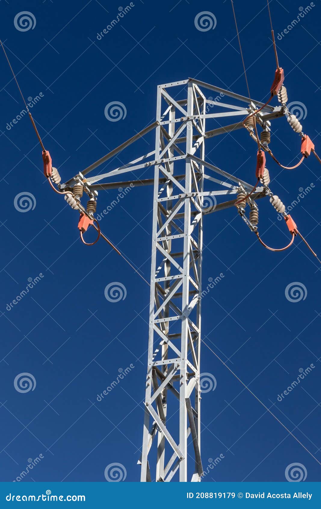 Electric pylon stock image. Image of beam, cable, main - 208819179