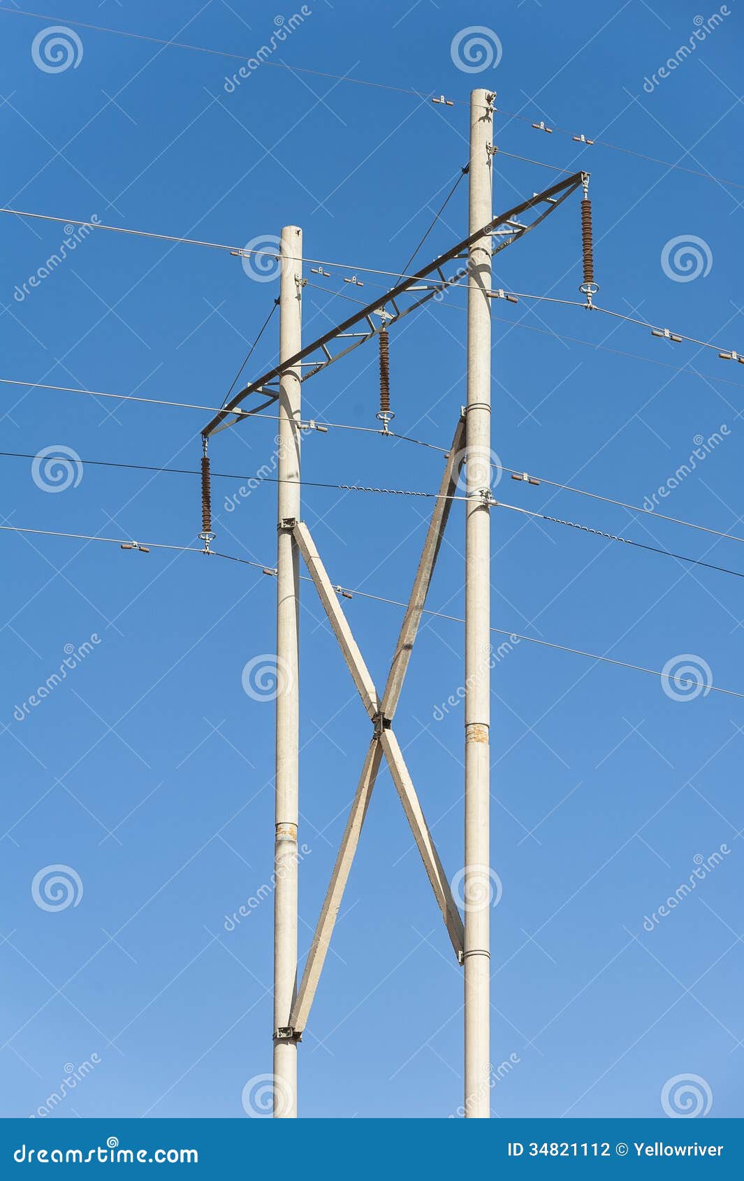 Electric pylon tower stock photo. Image of line, power - 34821112