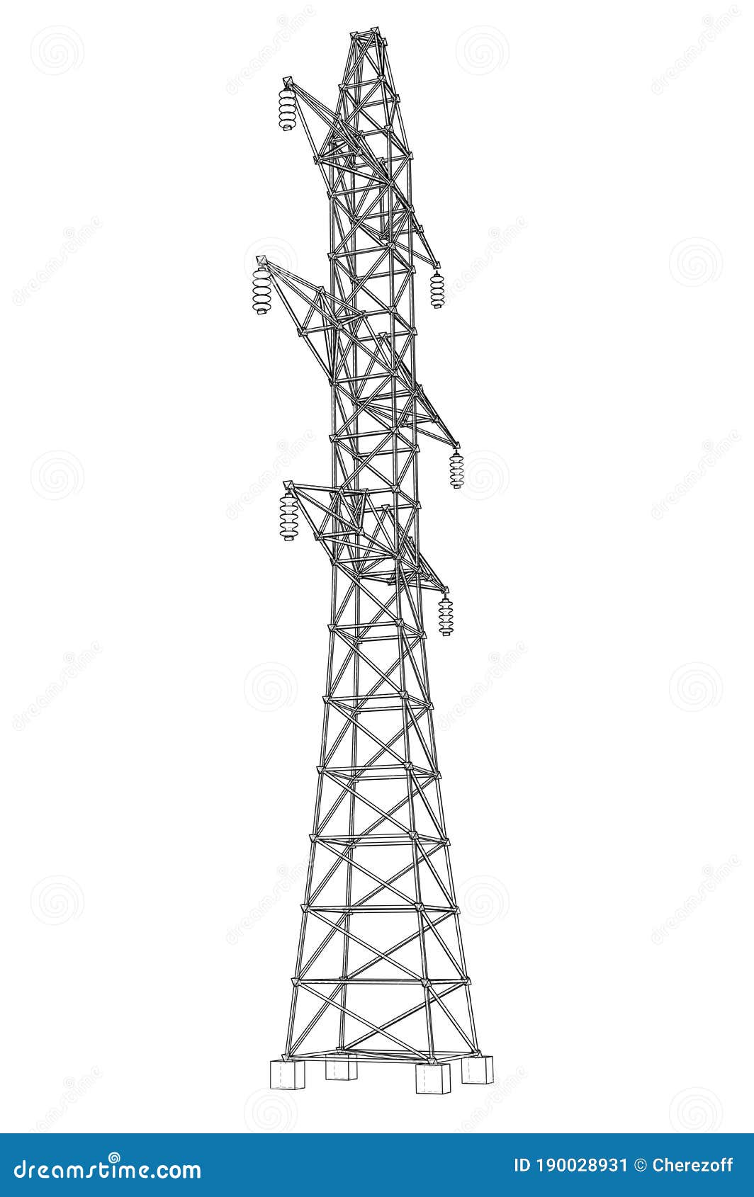 Electric Pylon or Electric Tower Concept Stock Illustration ...