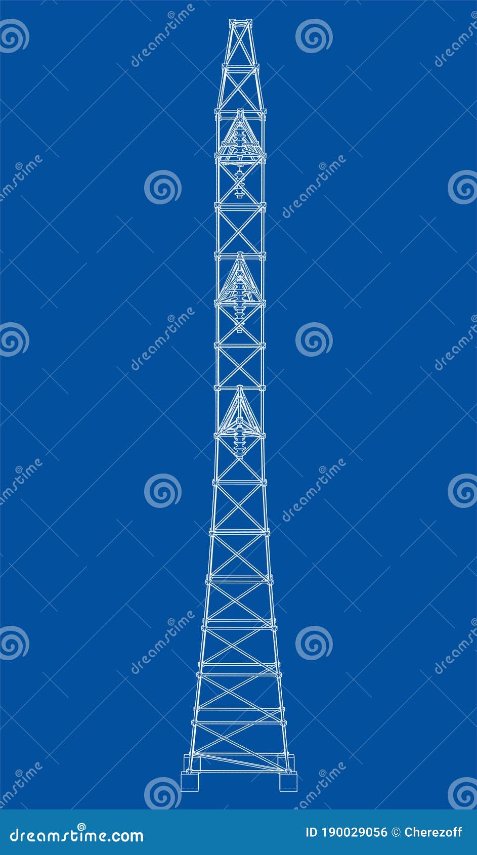 Electric Pylon or Electric Tower Concept Stock Illustration ...