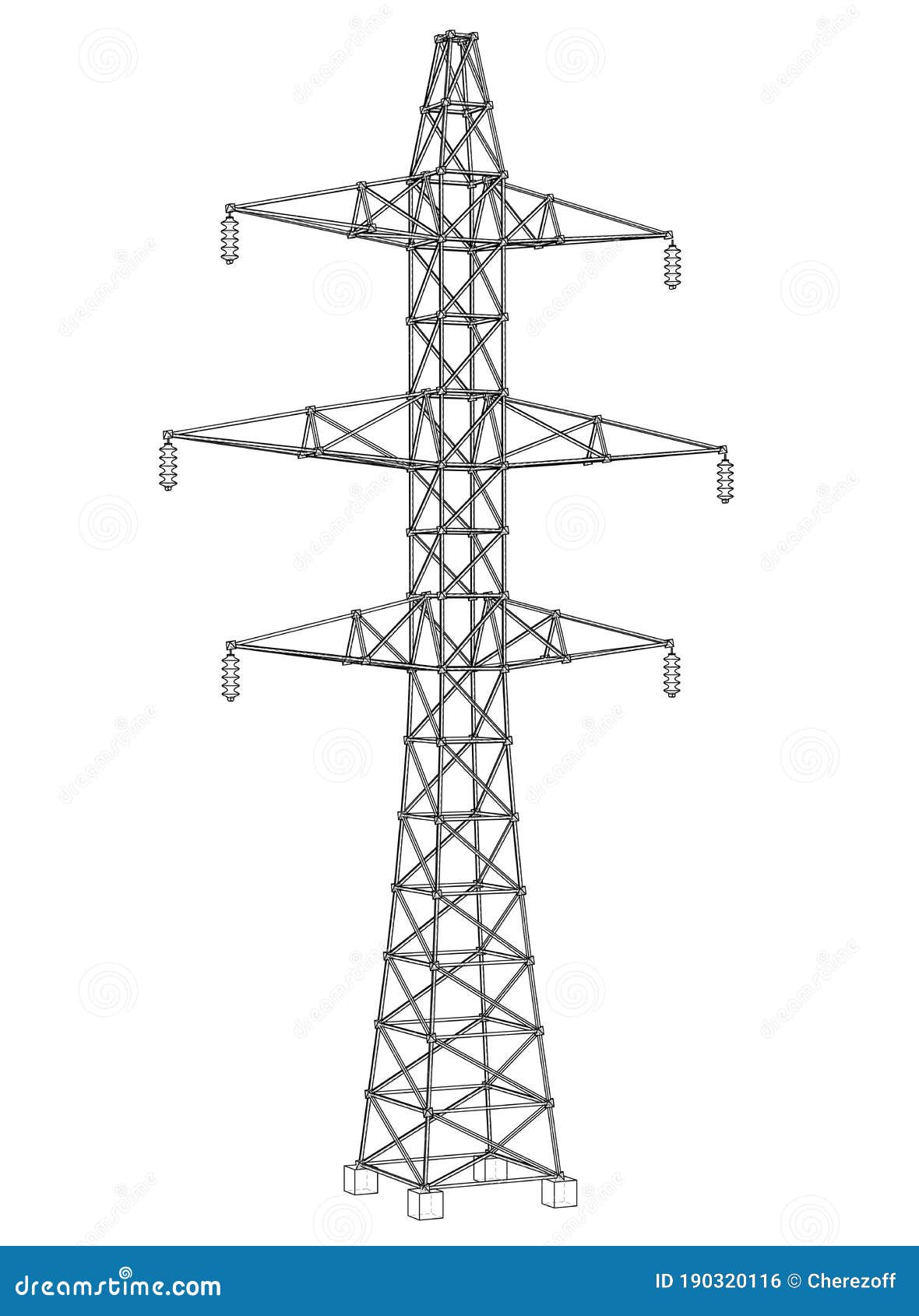 Electric Pylon or Electric Tower Concept Stock Illustration ...
