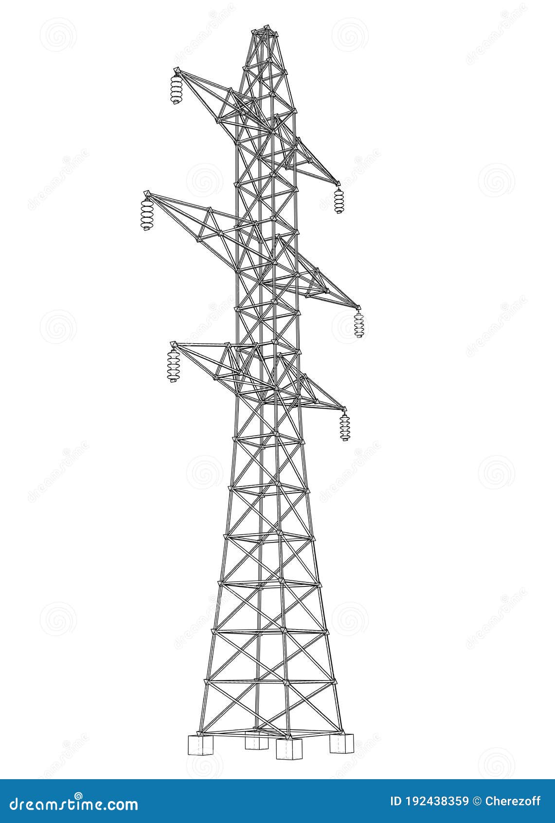 Electric Pylon or Electric Tower Concept Stock Illustration ...