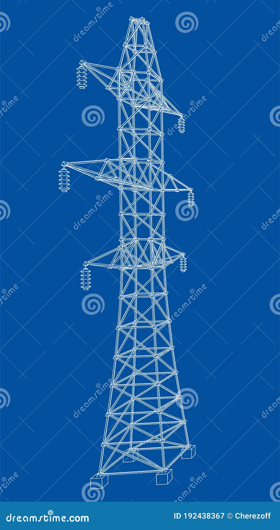 Electric Pylon or Electric Tower Concept Stock Illustration ...