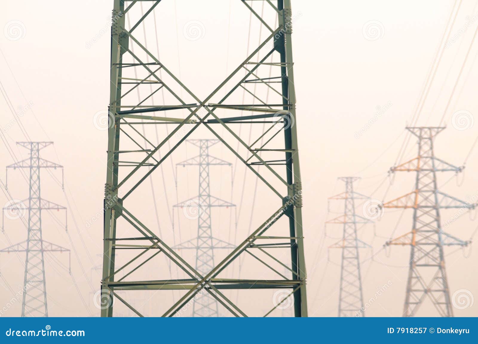 Electric Pylons, Yellow Field, Beautiful Multi-colored Sky, Electric ...