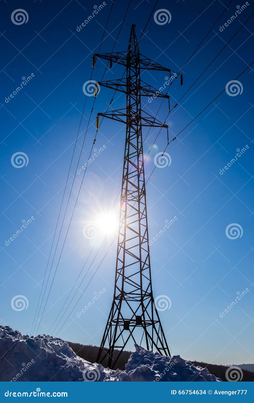Electric pylons stock photo. Image of pylon, steel, plant - 66754634