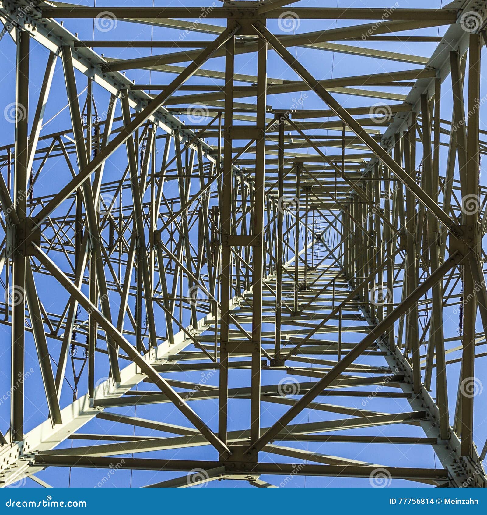Electric Pylons Transporting Electricity through High Tension Ca Stock ...