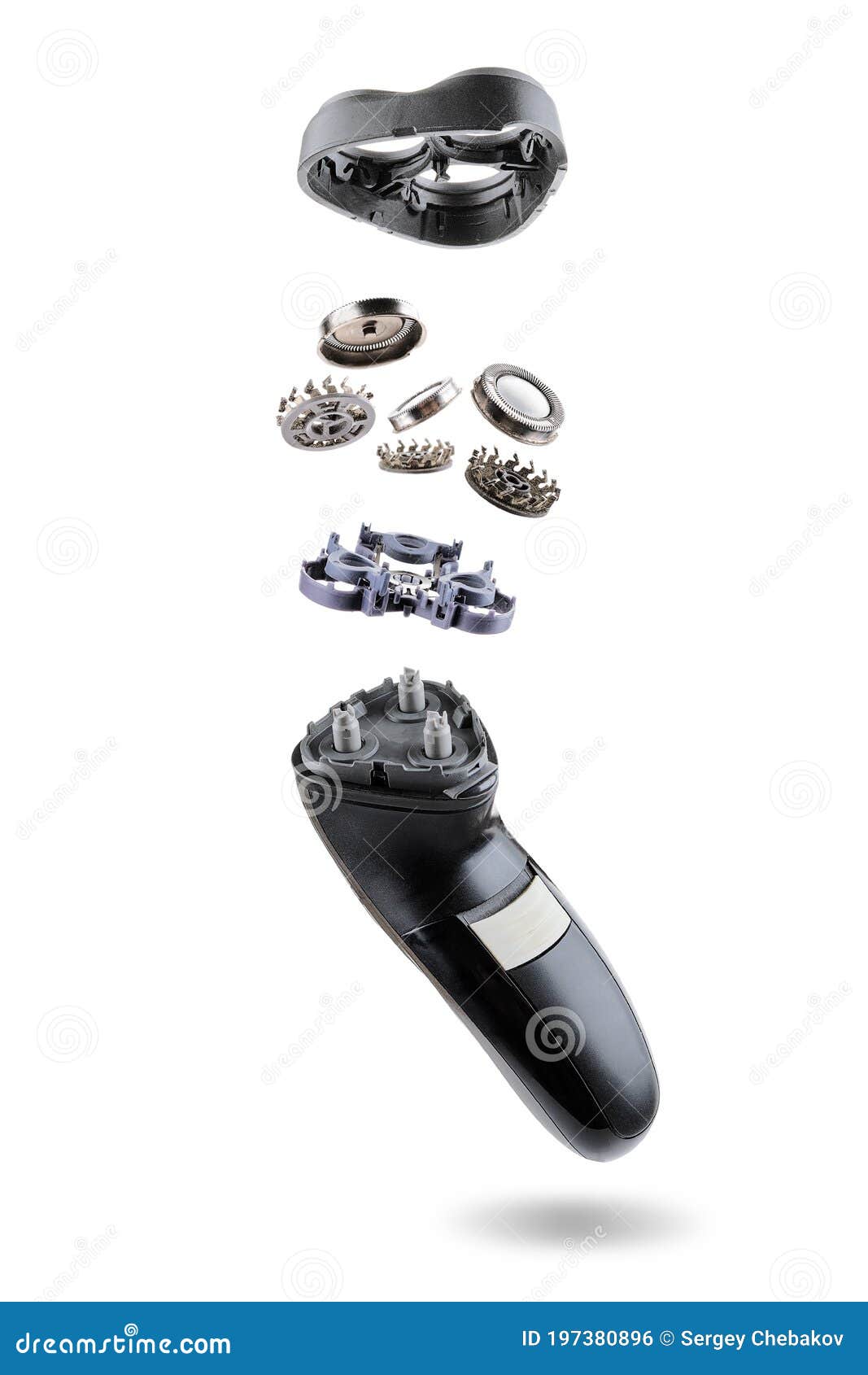 Electric Razor with Flying Details Stock Photo - Image of shave, safely ...