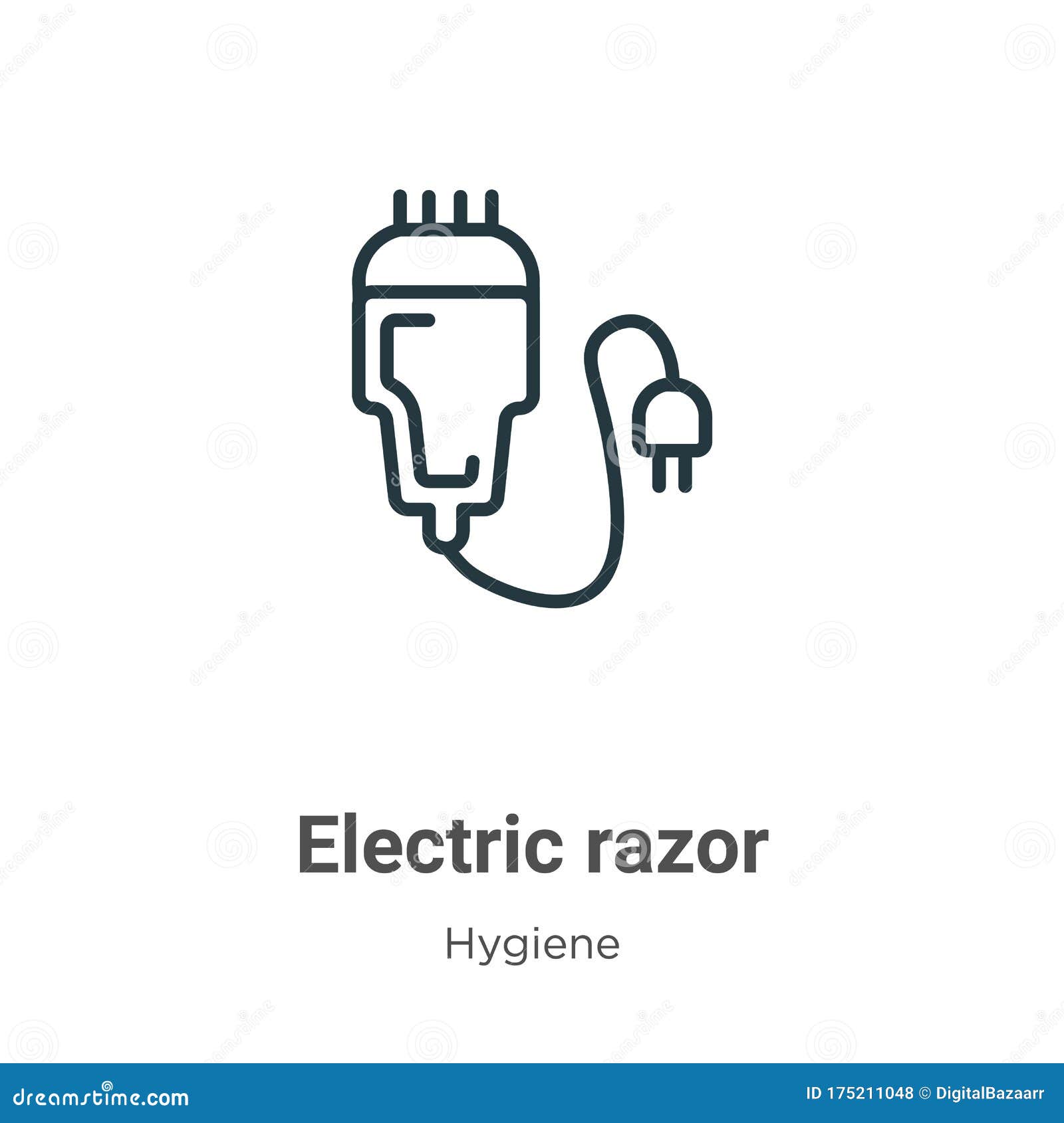 Electric Razor Outline Vector Icon. Thin Line Black Electric Razor Icon ...