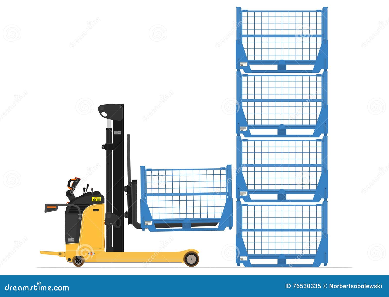 Reach Stacker With Container Cartoon Vector | CartoonDealer.com #67820903