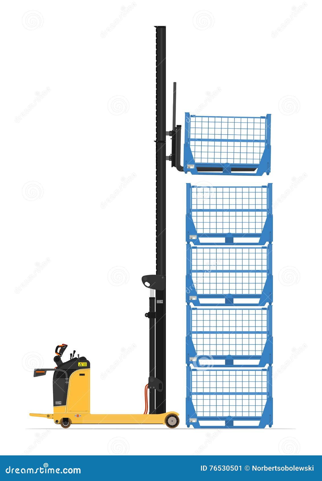 Electric Reach Stacker Cartoon Vector | CartoonDealer.com #76530335