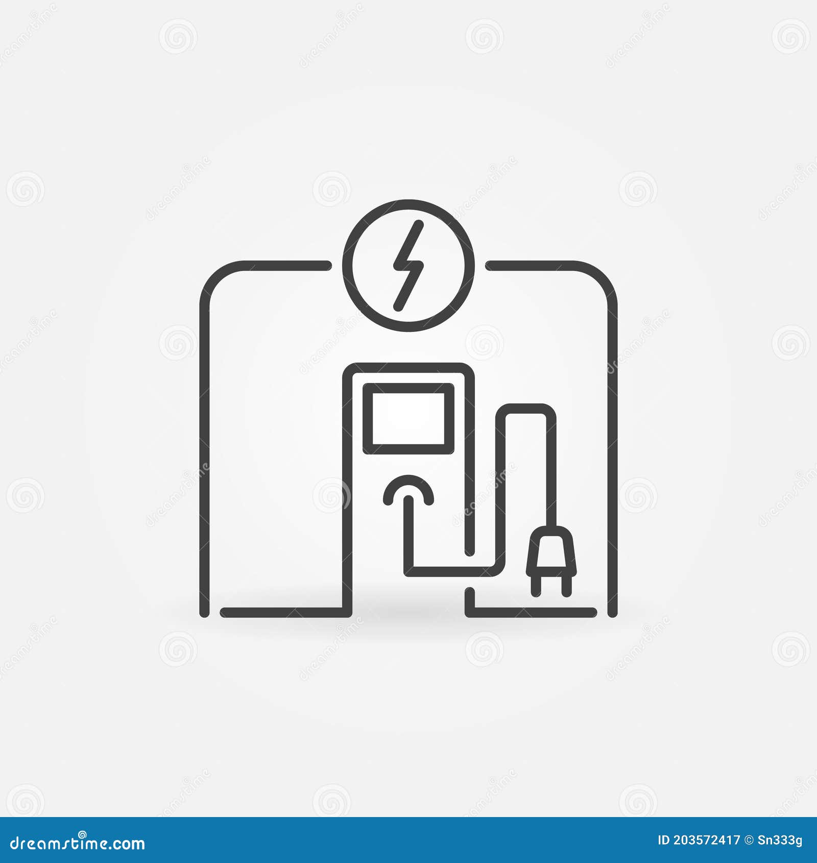 Electric Recharging Point Outline Vector Concept Icon Stock Vector ...
