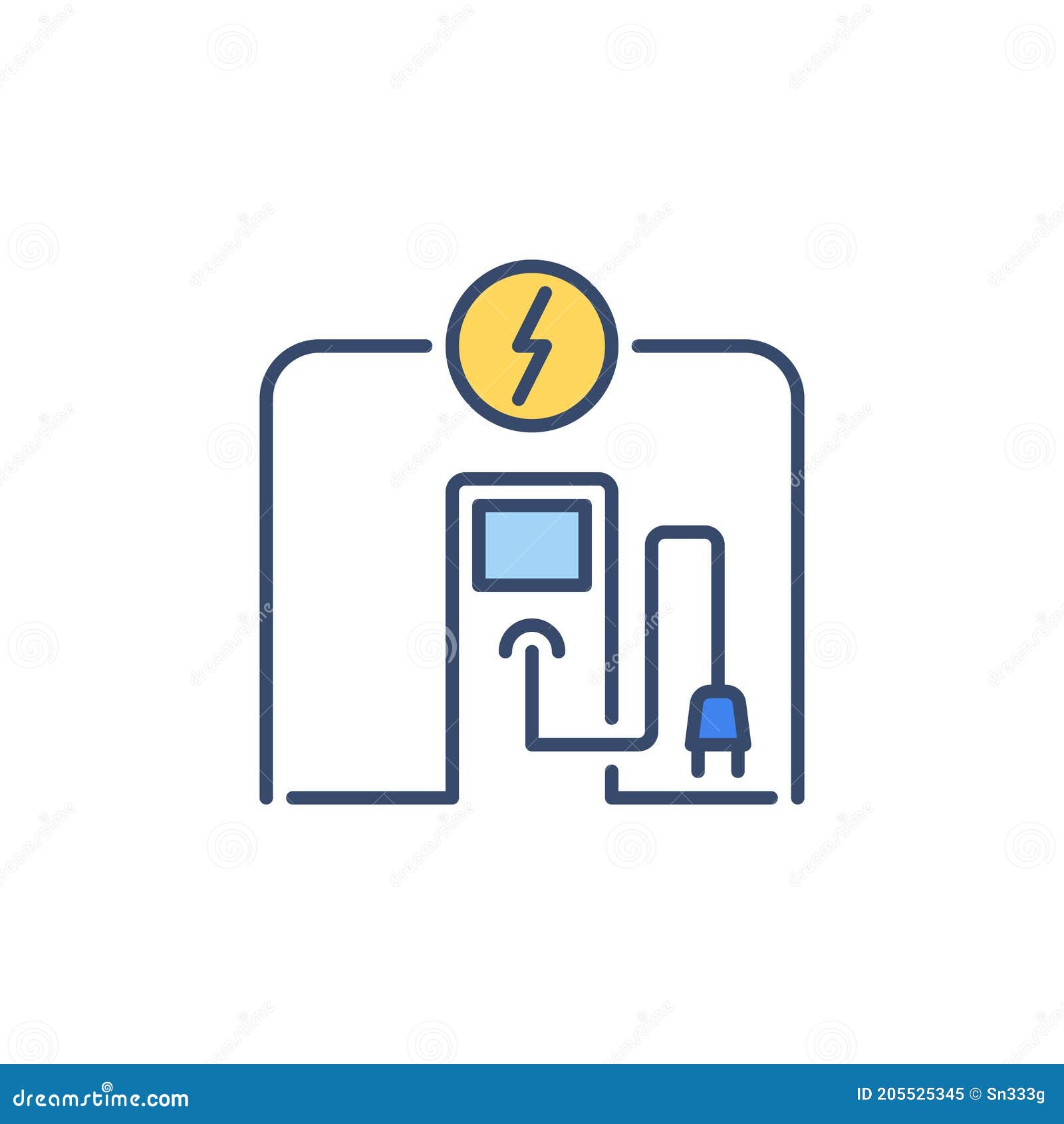 Electric Recharging Point Vector Concept Colored Icon Stock Vector ...