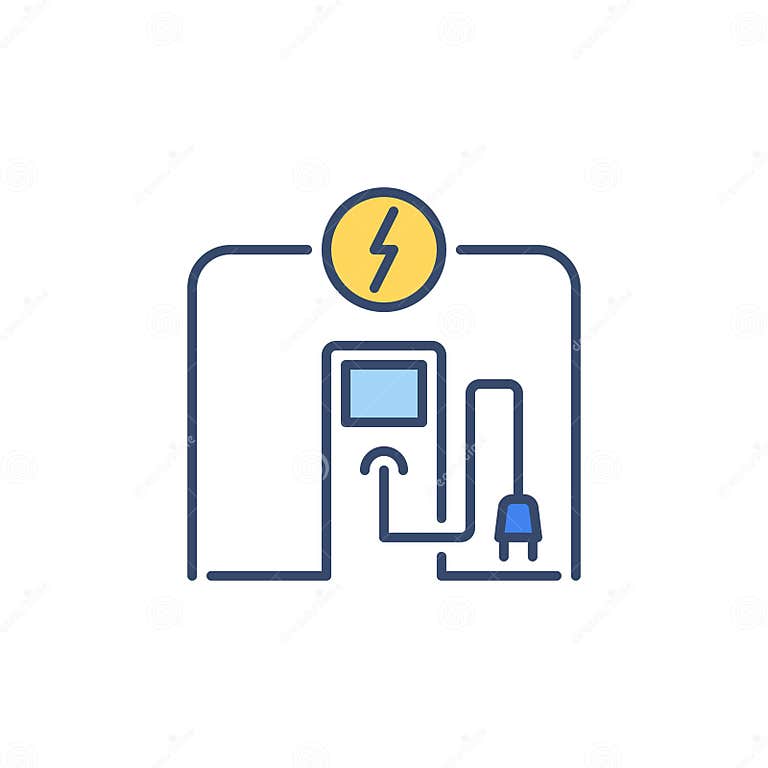 Electric Recharging Point Vector Concept Colored Icon Stock Vector ...