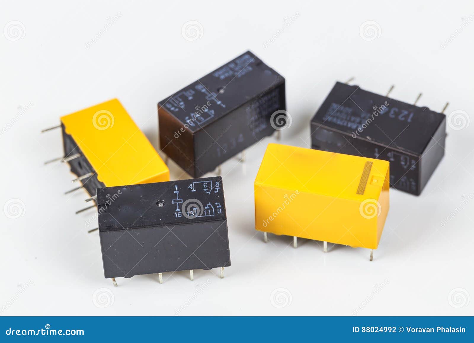 Electric Relay, Isolated on White Background. Stock Photo - Image of ...
