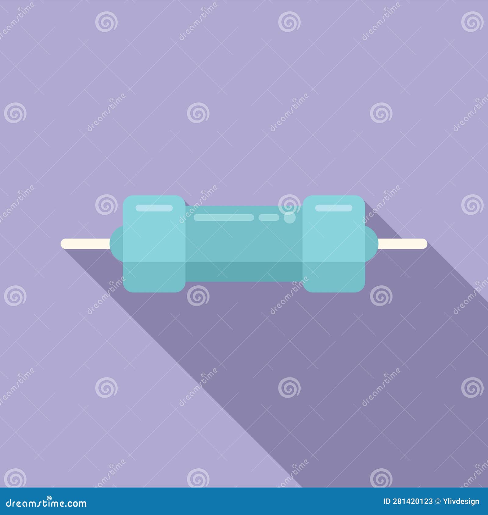 Electric Resistor Icon Flat Vector. Capacitor Chip Stock Illustration ...