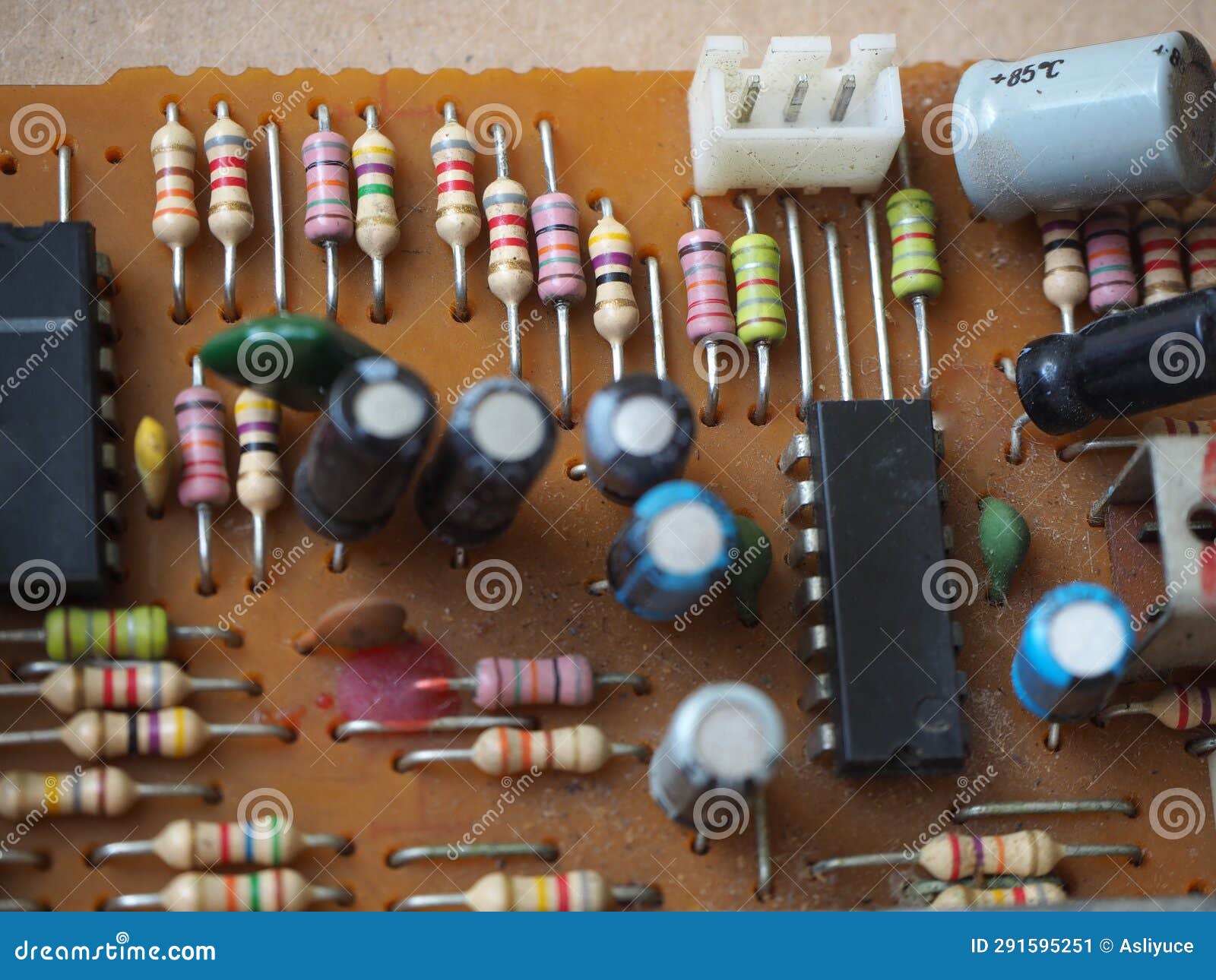Electric Resistors on the Circuit Board Stock Image - Image of industry ...